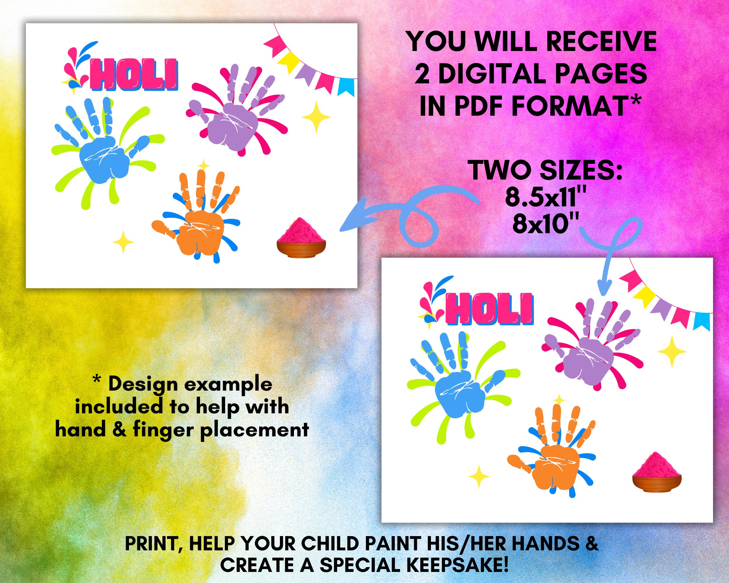Holi Handprint Craft, Festival of Color, Handprint Art, Handprint Sign ...