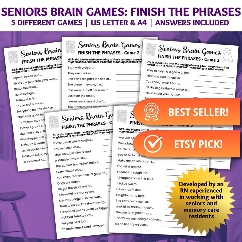 Brain Games Printables - Etsy