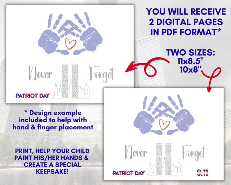 Patriot Day Handprint Craft, Handprint Art, Handprint Sign, Handprint ...