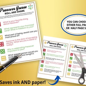 Passover Roll and Share Dice Game, Passover Games, Jewish Games ...