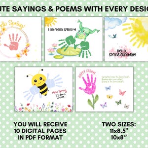 Spring Handprint Craft, 5-design BUNDLE, Handprint Art, Handprint Sign ...