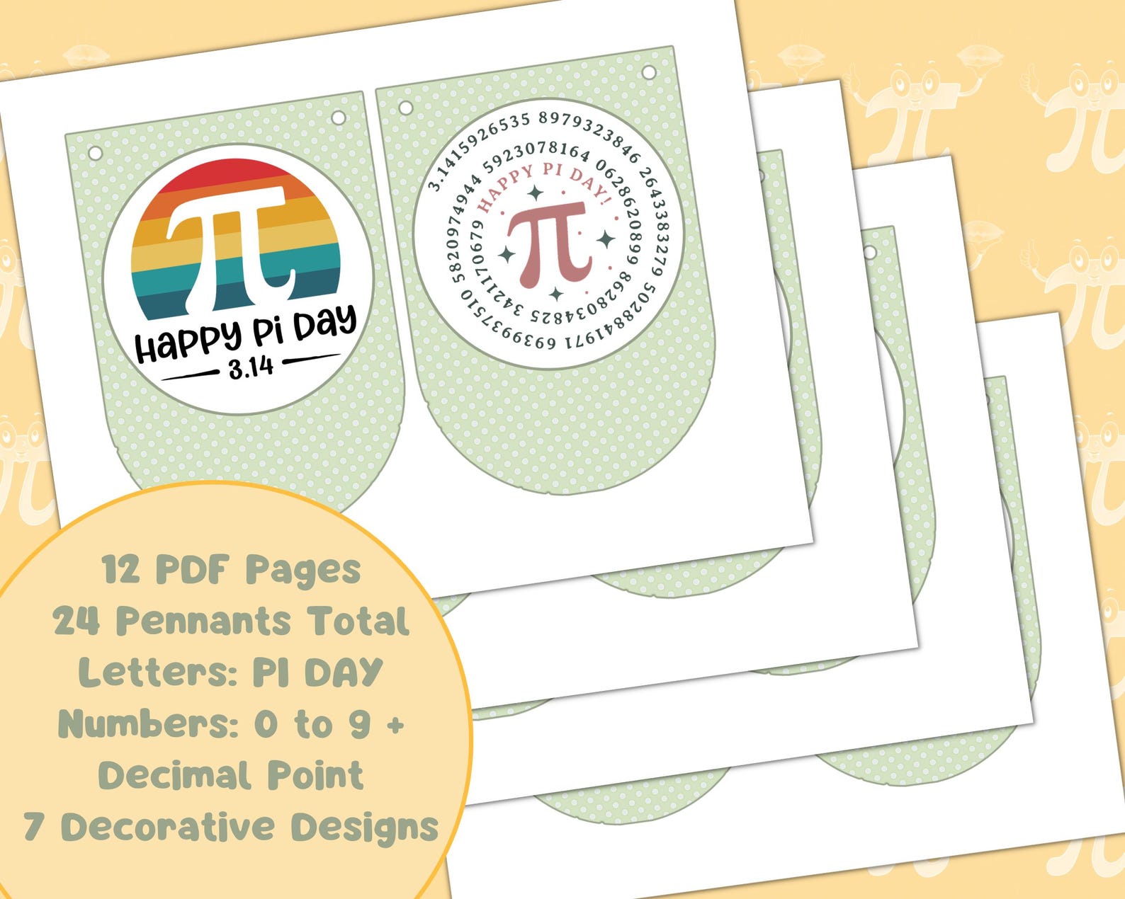 Printable Math Banner, Classroom Activities, Pi Day Banner, ABC Banner ...