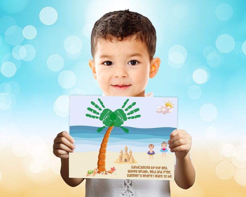 Summer Handprint Craft, Beach Handprint Craft, Summer Handprint Art ...