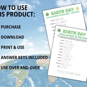 Earth Day Double Word Scramble Game, Earth Day Game, Unscramble and ...
