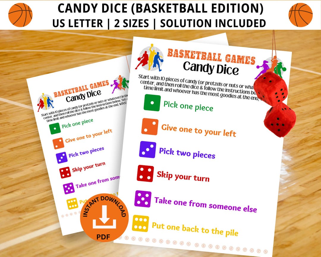 Basketball Candy Dice Game, Basketball Games, Basketball Party, Family ...