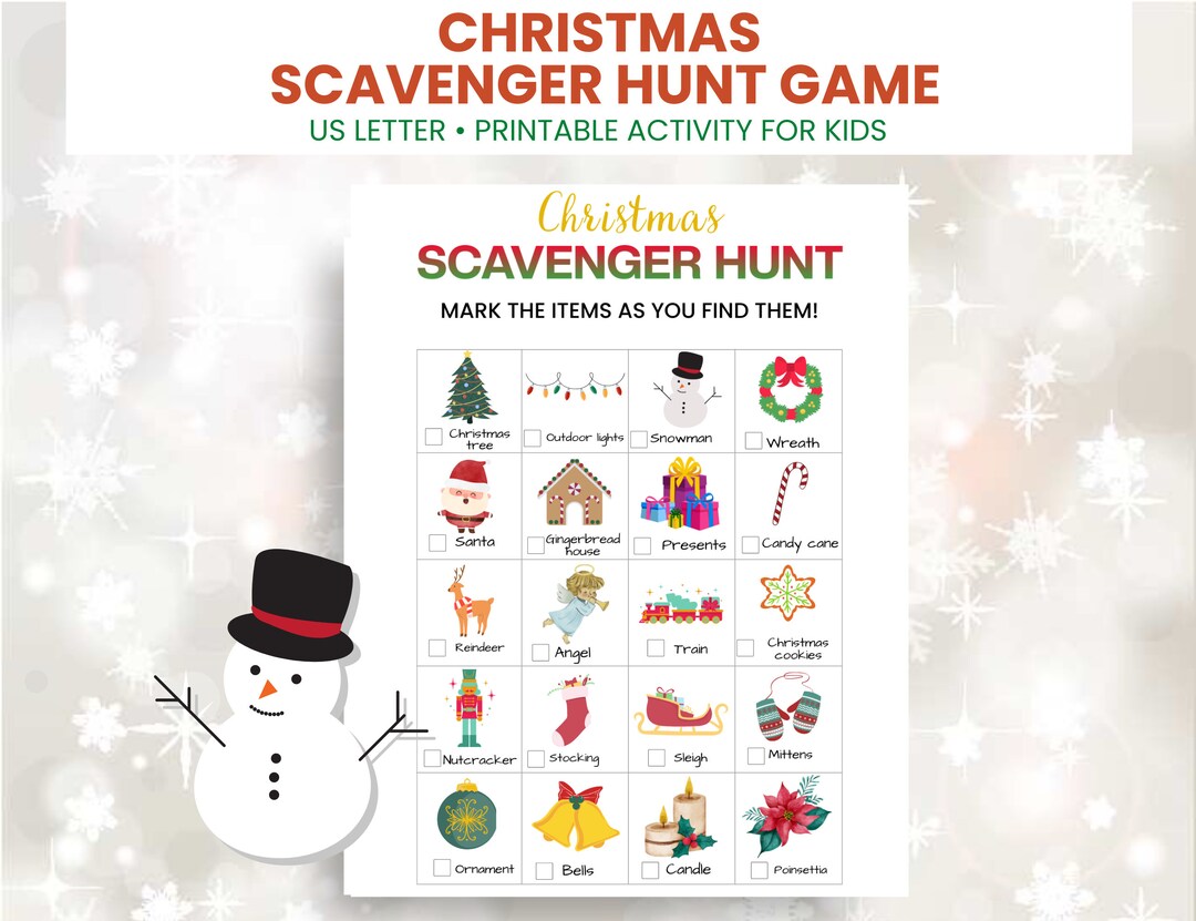 Christmas Kids Scavenger Hunt Printable Games for Kids Holiday Games ...