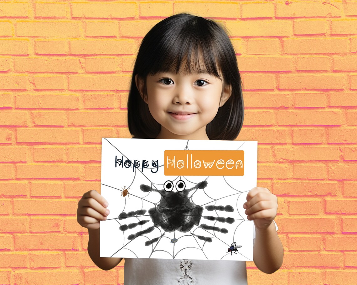 Halloween Handprint Craft, Spider Handprint, Fall Handprint Craft, Fall ...