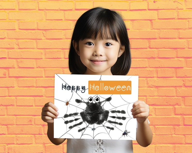 Halloween Handprint Craft, Spider Handprint, Fall Handprint Craft, Fall ...