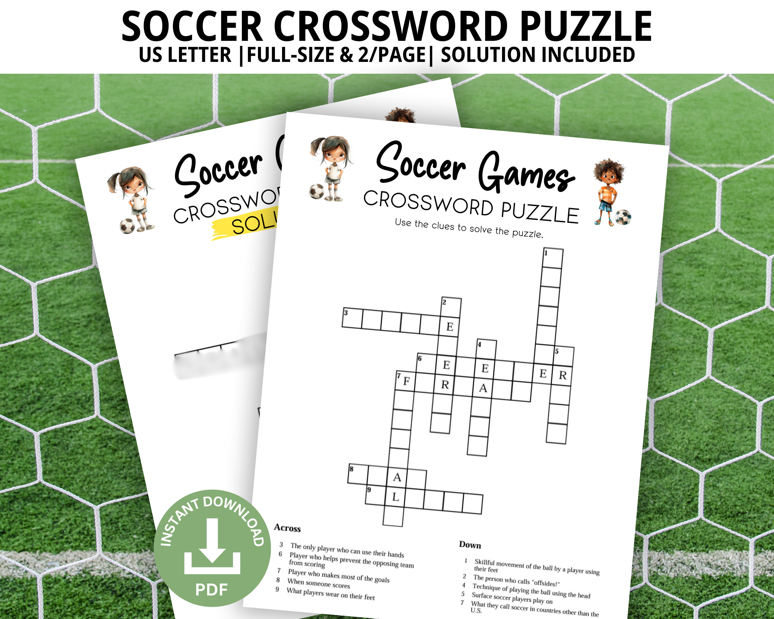 Soccer Crossword Puzzle, Soccer Games, Group Games, Soccer Birthday ...