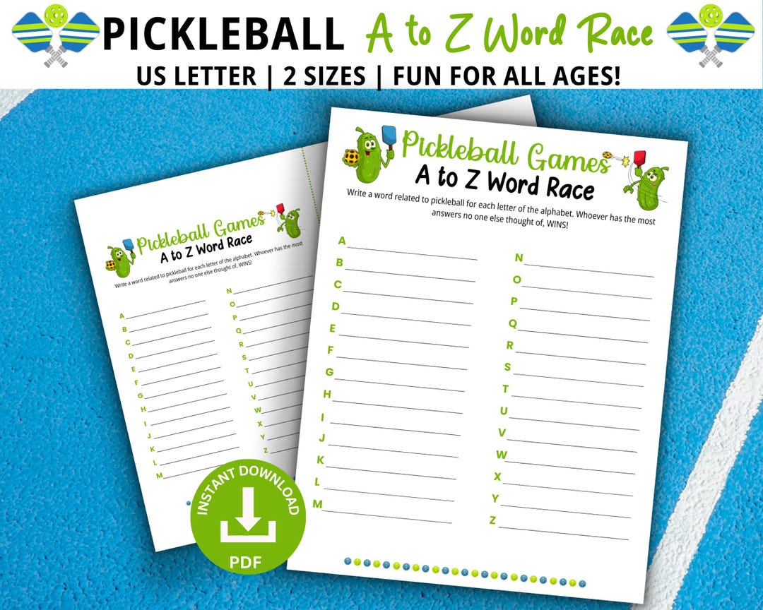 Pickleball Word Race Game, Pickleball Games, Pickleball Party ...
