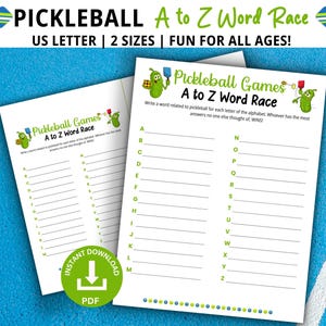 Pickleball Word Race Game, Pickleball Games, Pickleball Party ...