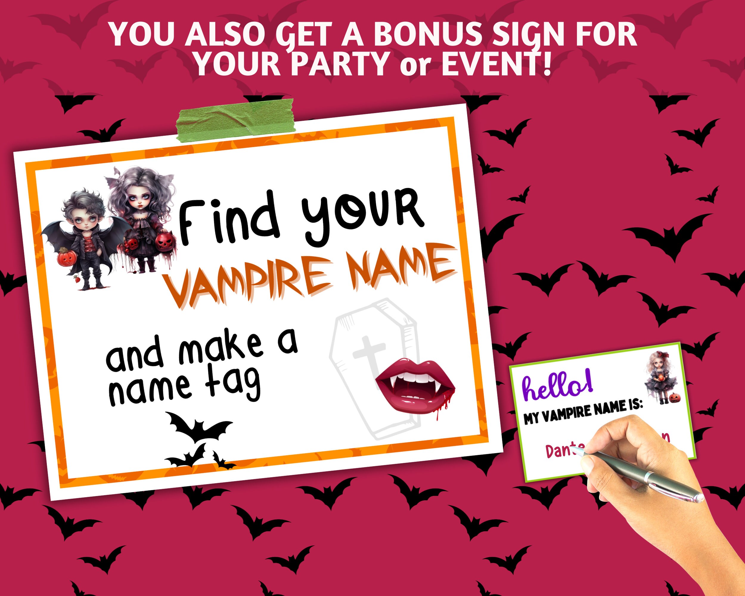What's Your Vampire Name, Halloween Name Game, Whats Your Name ...