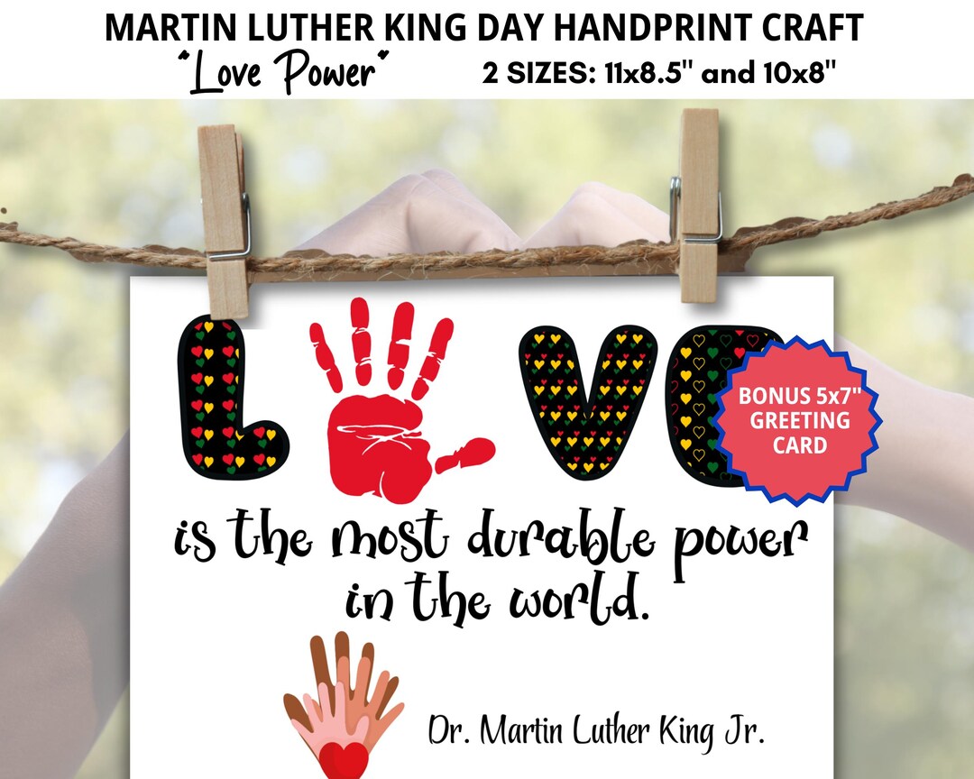 Martin Luther King Day Handprint Craft, Love Power, MLK Day Handprint ...