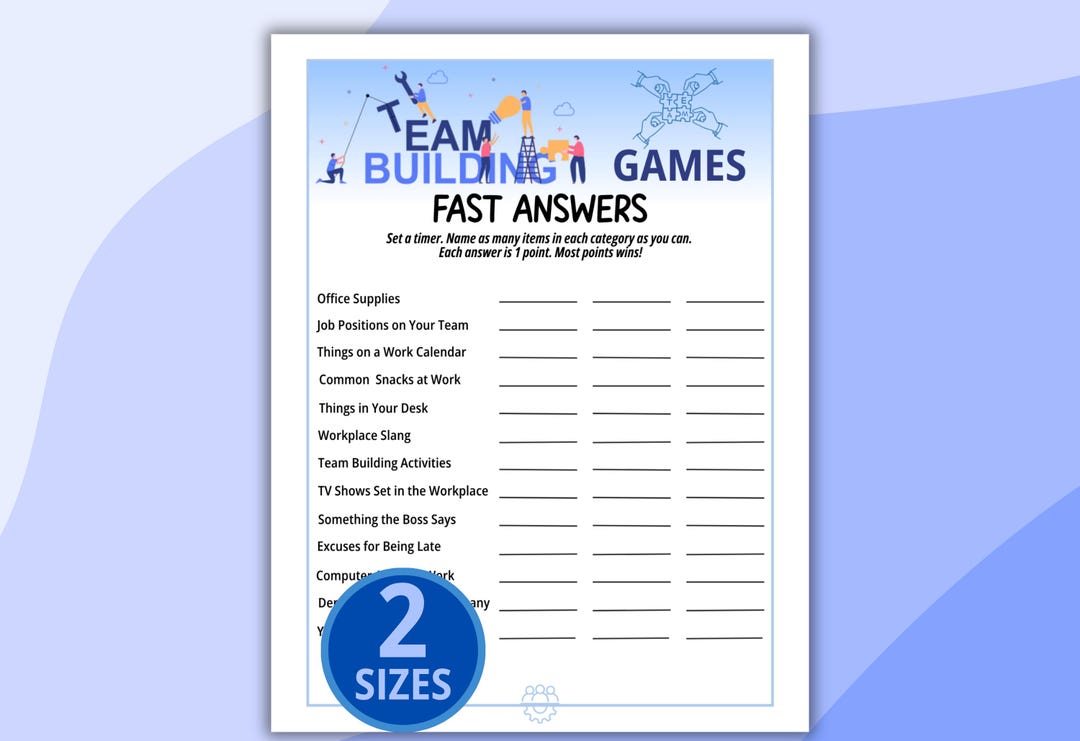 Fast Answers, Team Building Games, Team Bonding Games, Team Activity ...