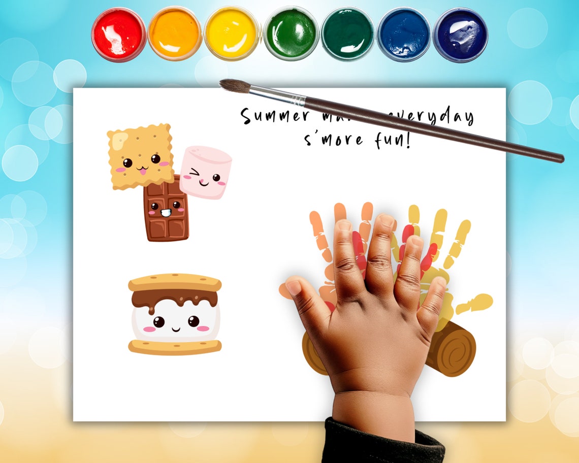 Summer Handprint Craft, S'mores Handprint Craft, Summer Handprint Art ...