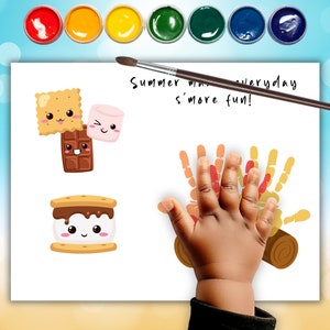 Summer Handprint Craft, S'mores Handprint Craft, Summer Handprint Art ...