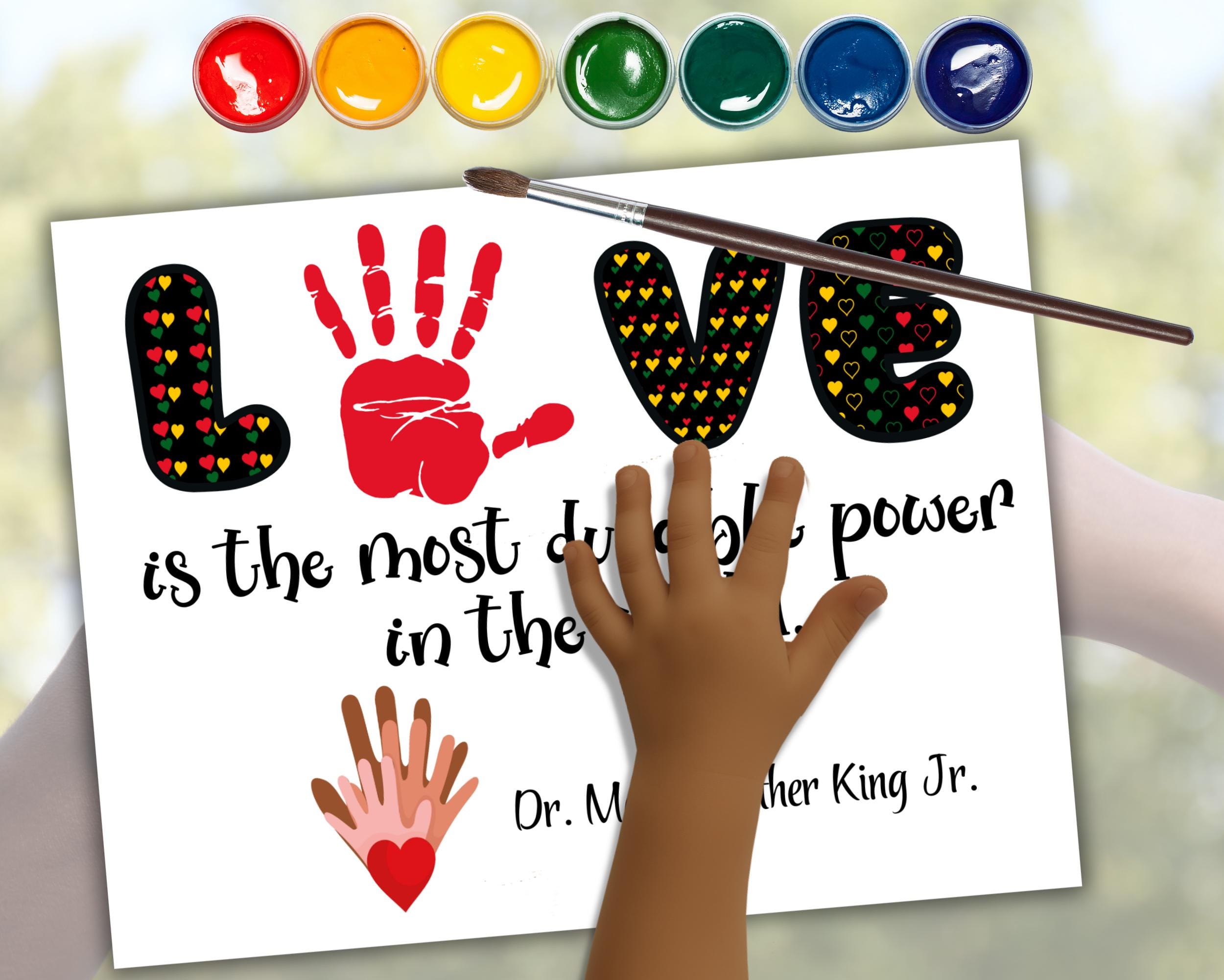 Martin Luther King Day Handprint Craft, Love Power, MLK Day Handprint ...