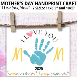 Mother's Day Handprint Craft, I Love You Mom, Handprint Art, Handprint ...