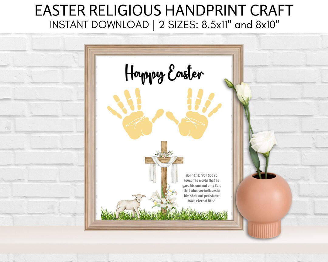 Easter Handprint Craft, Religious Easter Handprint Art, Handprint Sign ...