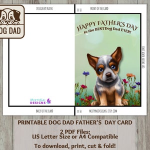 Dog Fathers Day Card, Printable, Fathers Day From Dog, Dog Dad Fathers ...