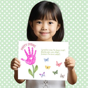 Spring Handprint Craft, 5-design BUNDLE, Handprint Art, Handprint Sign ...