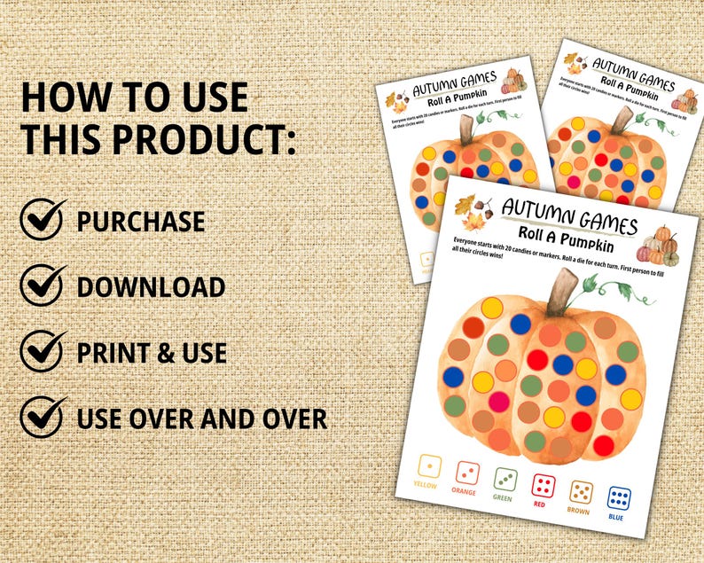 Roll a Pumpkin, Dice Game, Fall Games, Autumn Party Games, Family Game ...