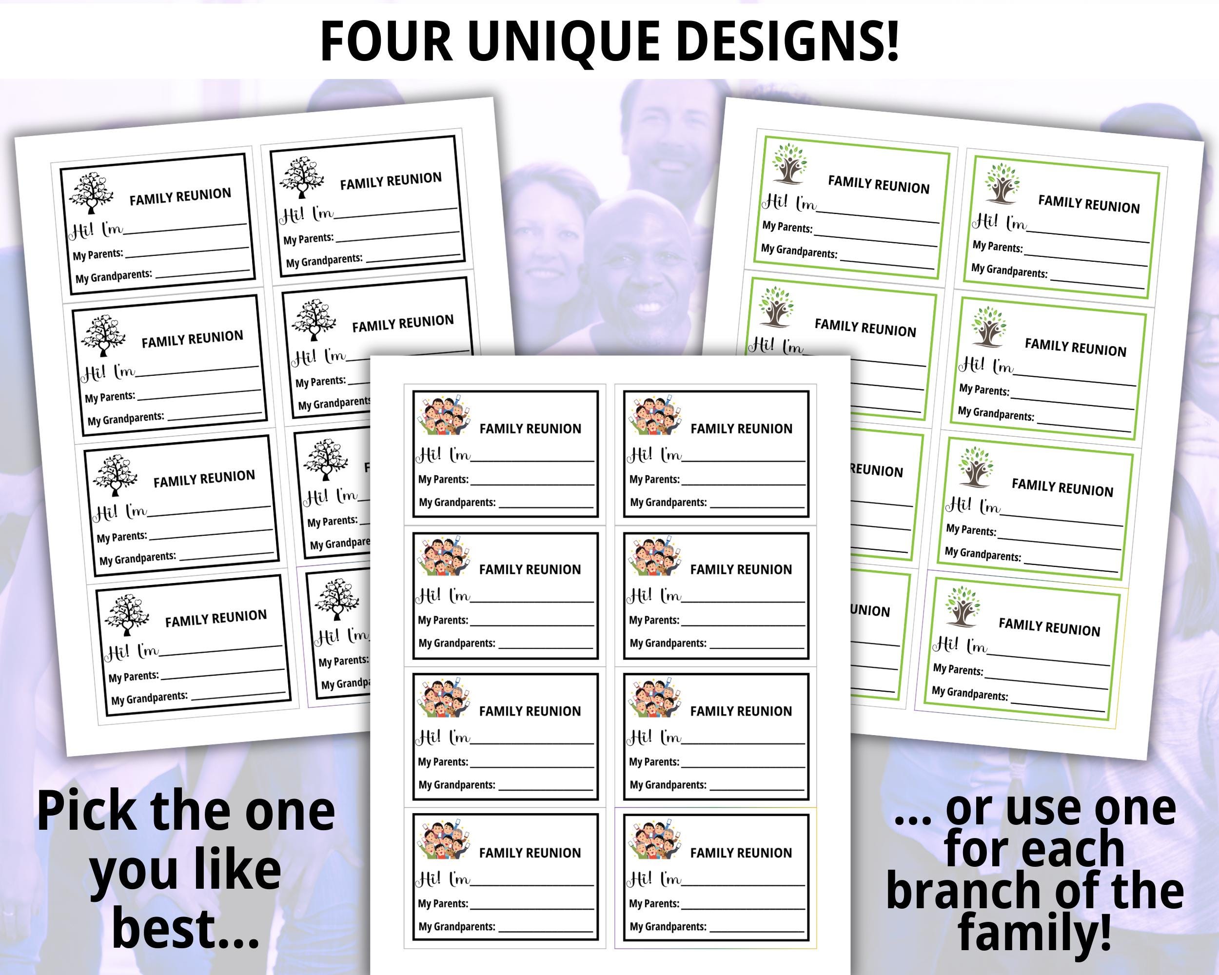 Family Reunion Name Tags, EDITABLE, Family Reunion Ideas, Printable ...