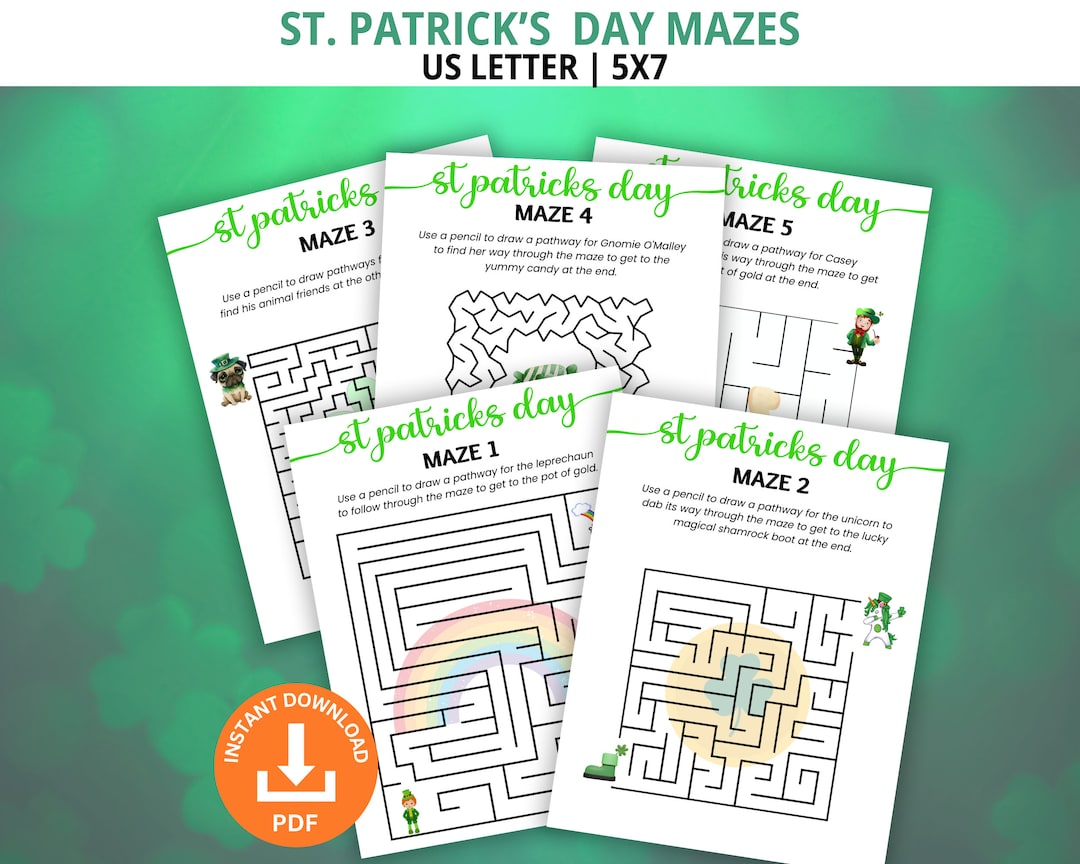 St. Patrick's Day Mazes, St. Patrick's Day Games, Family Game Night ...