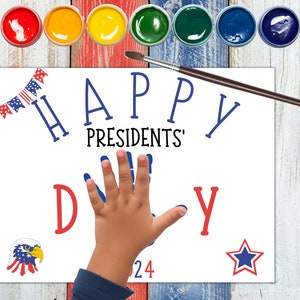 Presidents Day Handprint Craft, Patriotic Handprint Art, Handprint Sign ...
