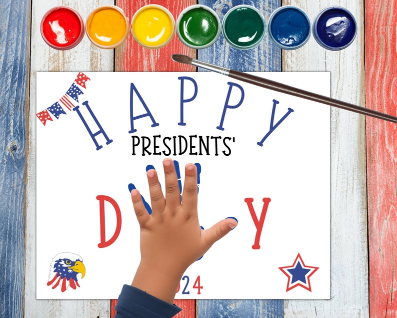 Presidents Day Handprint Craft, Patriotic Handprint Art, Handprint Sign ...