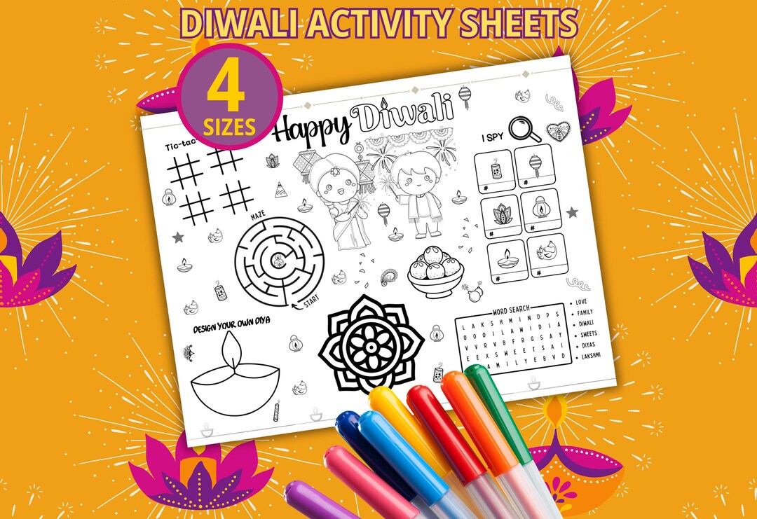 Diwali Activity Sheet, Diwali Party Games, Happy Diwali, Family Game ...