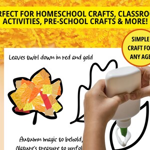Fall Cut and Paste Craft, Torn Paper Craft, Classroom Activity, Pre ...