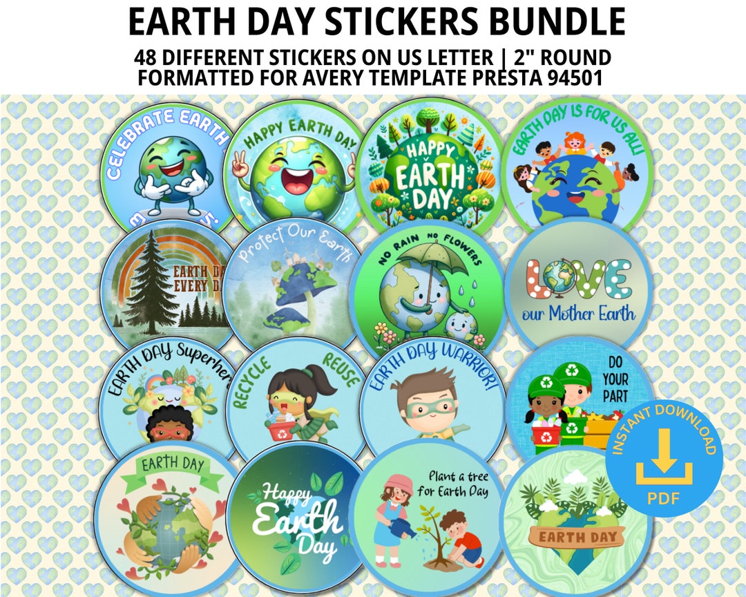 Earth Day Stickers, Earth Day Activity, Printable Earth Day, Classroom ...