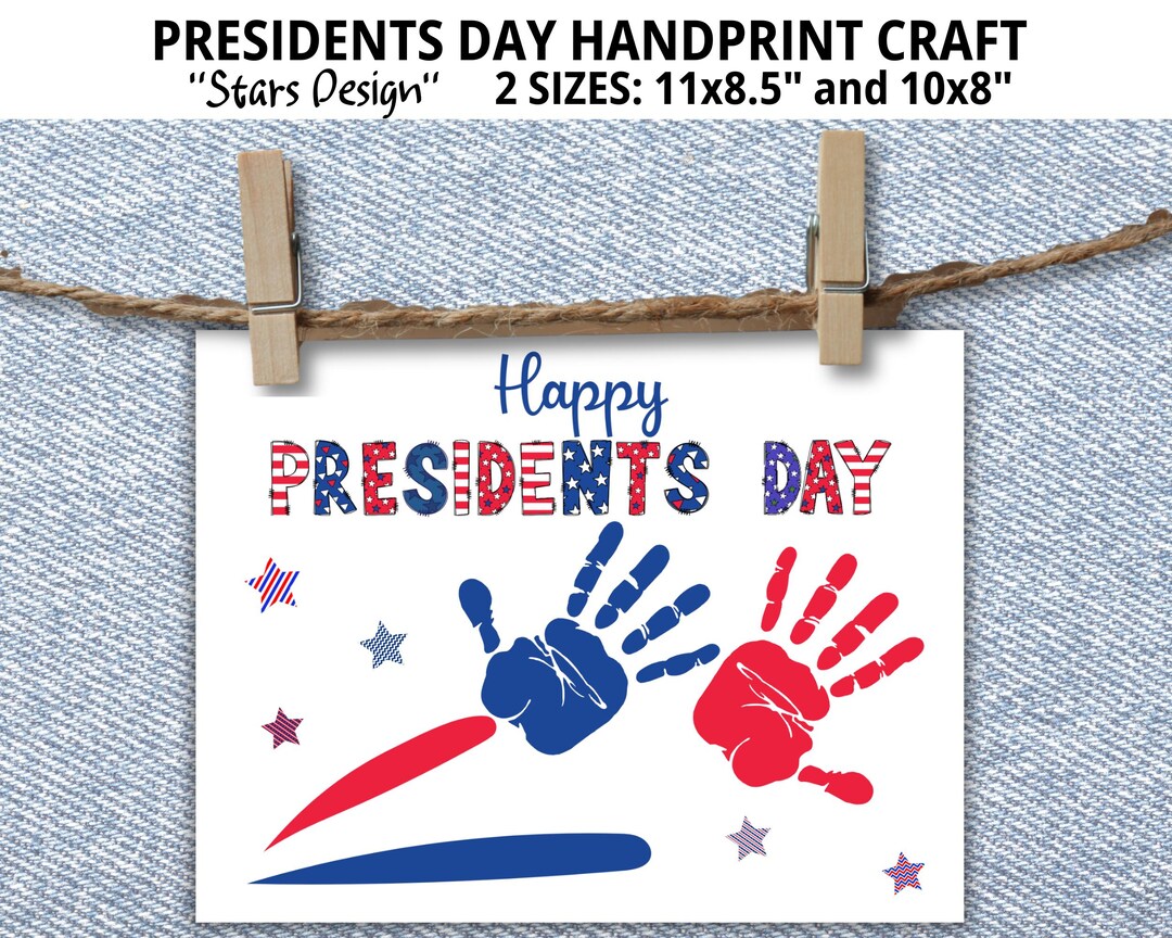 Presidents Day Handprint Craft, Stars Handprint, Patriotic Handprint ...