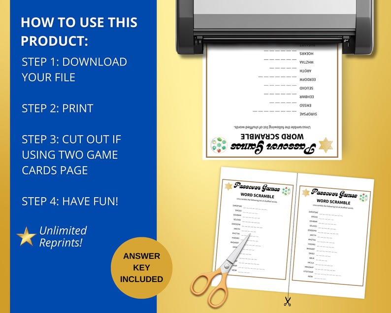 Passover Word Scramble, Passover Games, Jewish Games, Passover Holiday ...