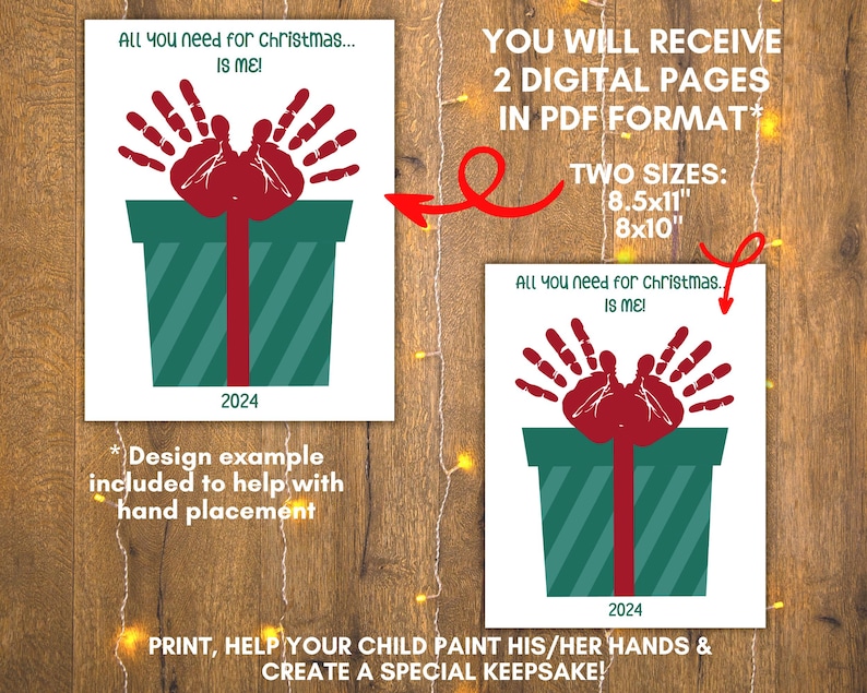 Christmas Handprint Craft, Christmas Present Handprint Art, Winter ...