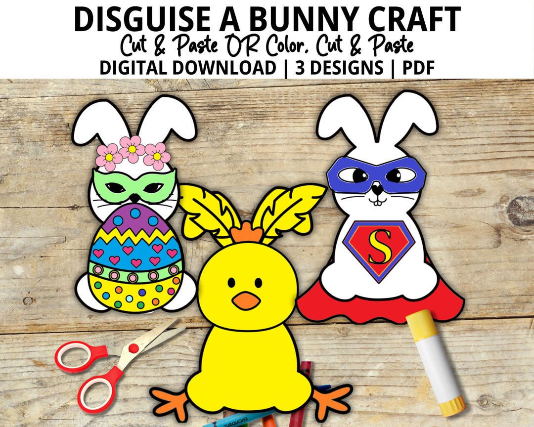 Disguise a Bunny, Easter Bunny Coloring, Bunny Costume Ideas, Cut and ...