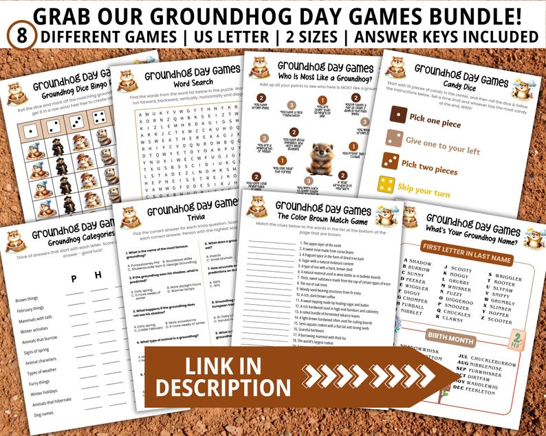 Groundhog Day Word Search, Groundhog Day Games, Family Game Night ...