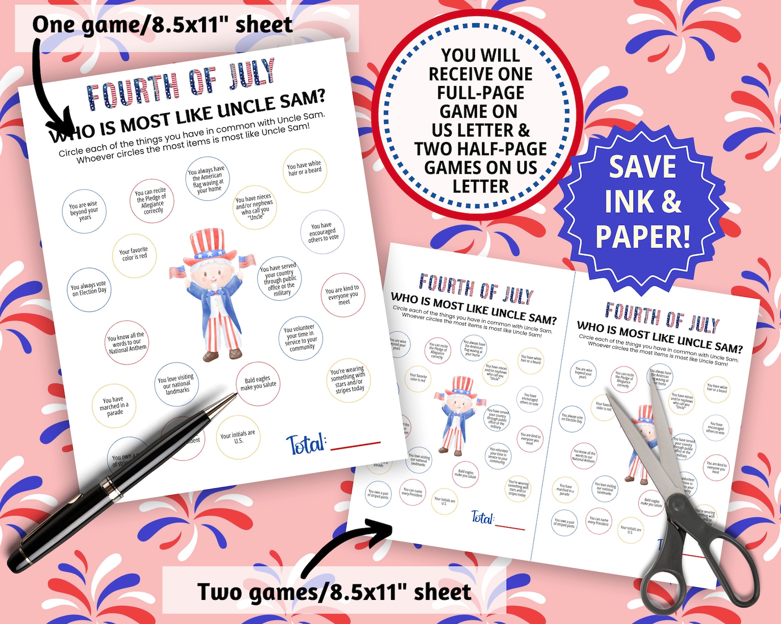 Who is Most Like Uncle Sam, 4th of July Games, Patriotic Games, Family ...