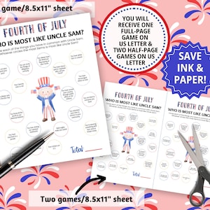 Who is Most Like Uncle Sam, 4th of July Games, Patriotic Games, Family ...