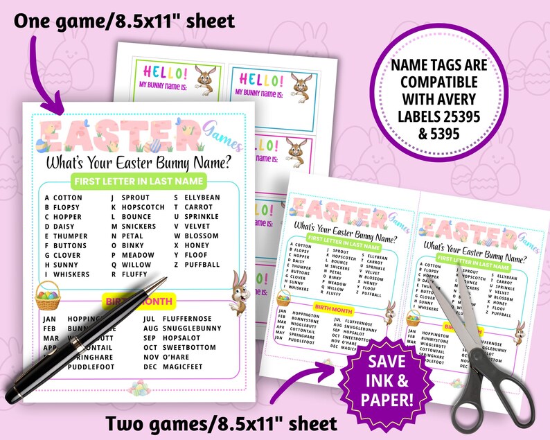 Whats Your Easter Bunny Name, Easter Games, Bunny Name Game, Name ...