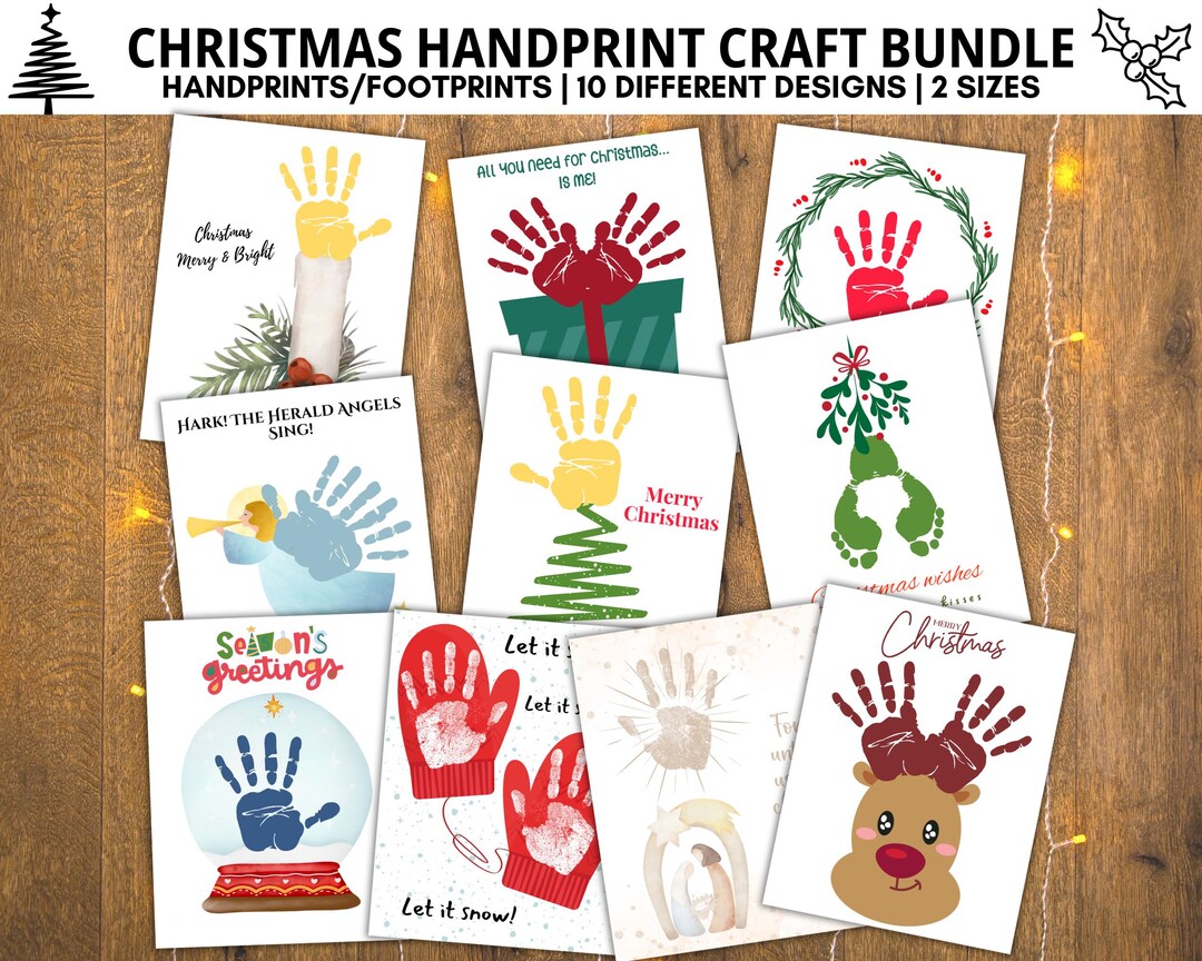 Christmas Handprint Crafts, BUNDLE 2, Handprint Art, Winter Handprint ...