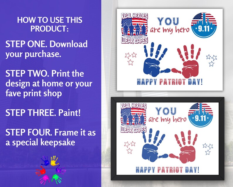 Patriot Day Handprint Craft, Handprint Art, Handprint Sign, Handprint ...