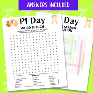 Pi Day Word Search, Pi Day Game, Pi Day Download, Math Teacher, Math Pi ...