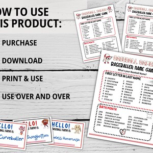 What's Your Baseball Name Game, Baseball Party Games, Family Game Night ...