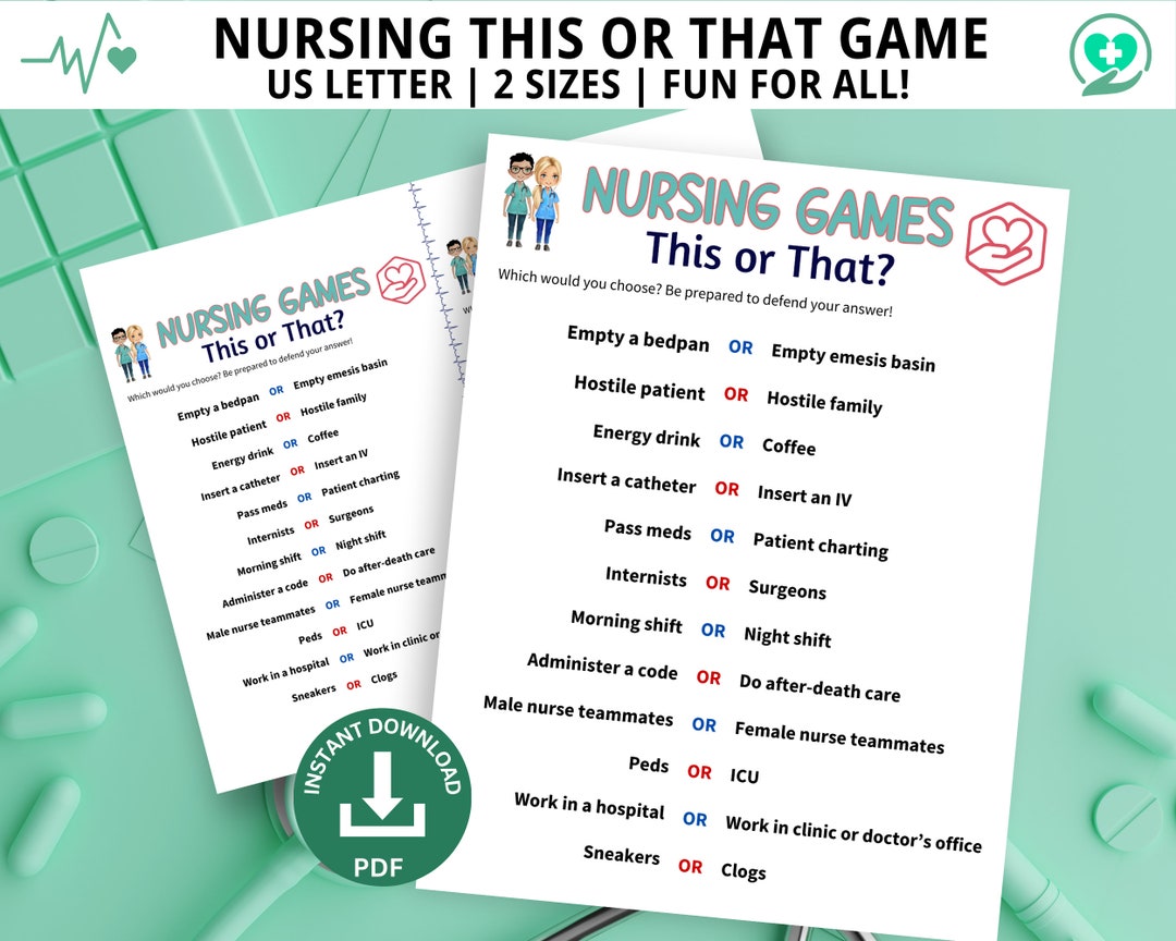Nursing This or That, Would You Rather, This or That Game, Nursing ...
