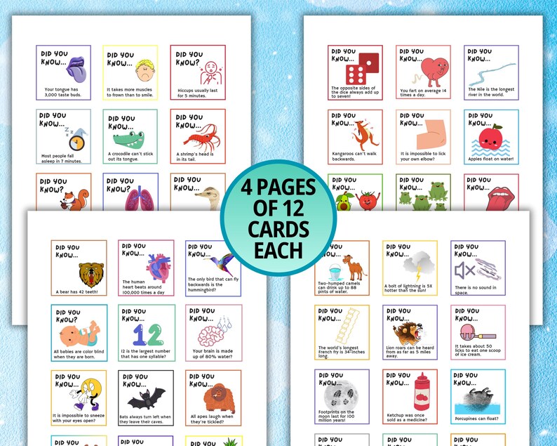 Lunchbox Notes, Fun Facts for Kids, Kids Lunch Box Notes, Lunch Notes ...