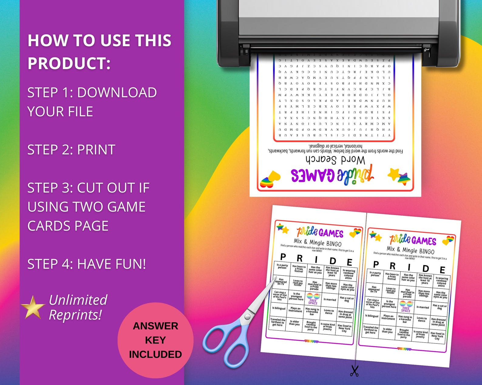 Pride Games, 12-GAME BUNDLE, Pride Party Games, Pride Trivia, Drag ...