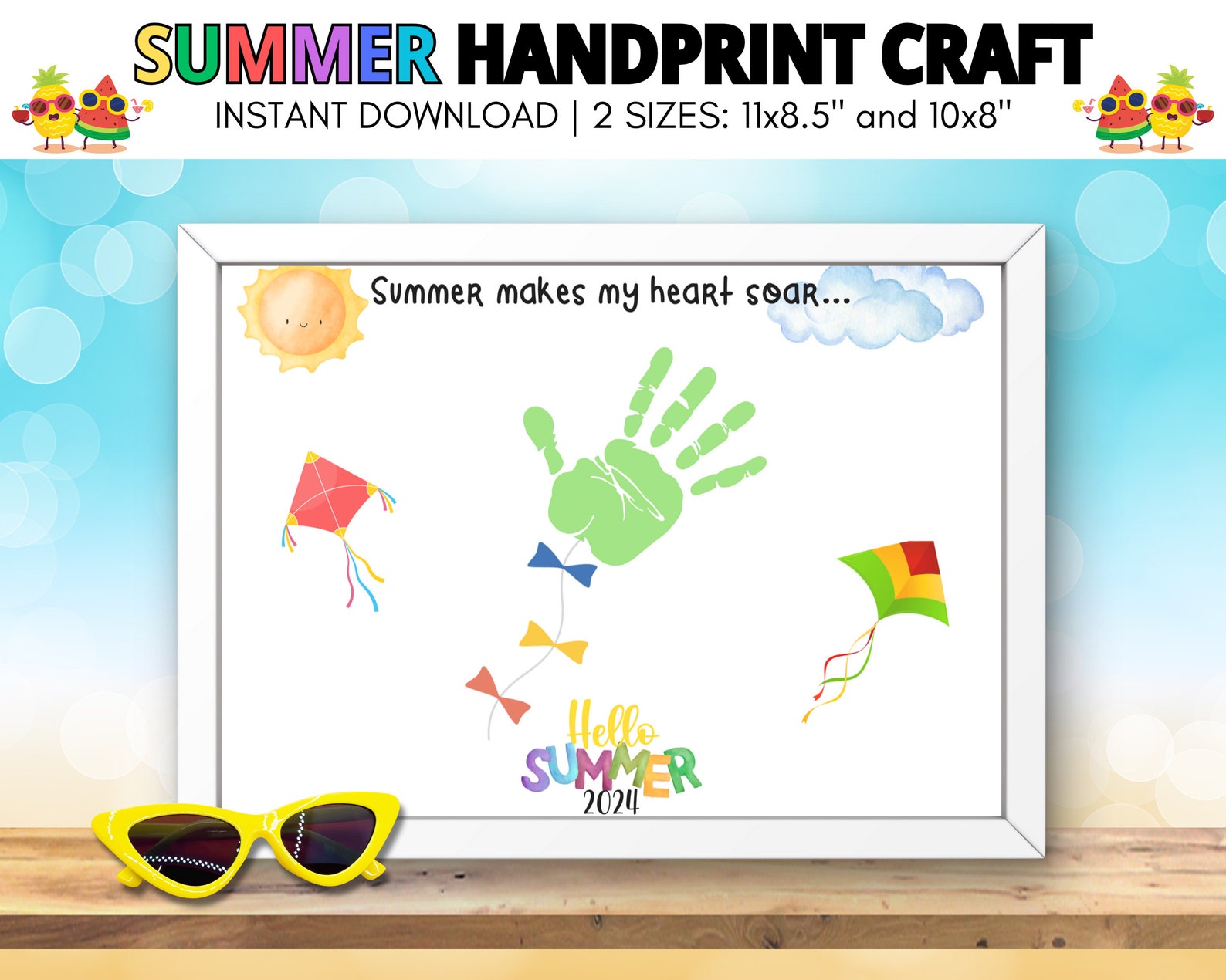 Summer Handprint Craft, Kite Handprint Craft, Summer Handprint Art ...
