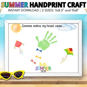 Summer Handprint Craft, Kite Handprint Craft, Summer Handprint Art ...